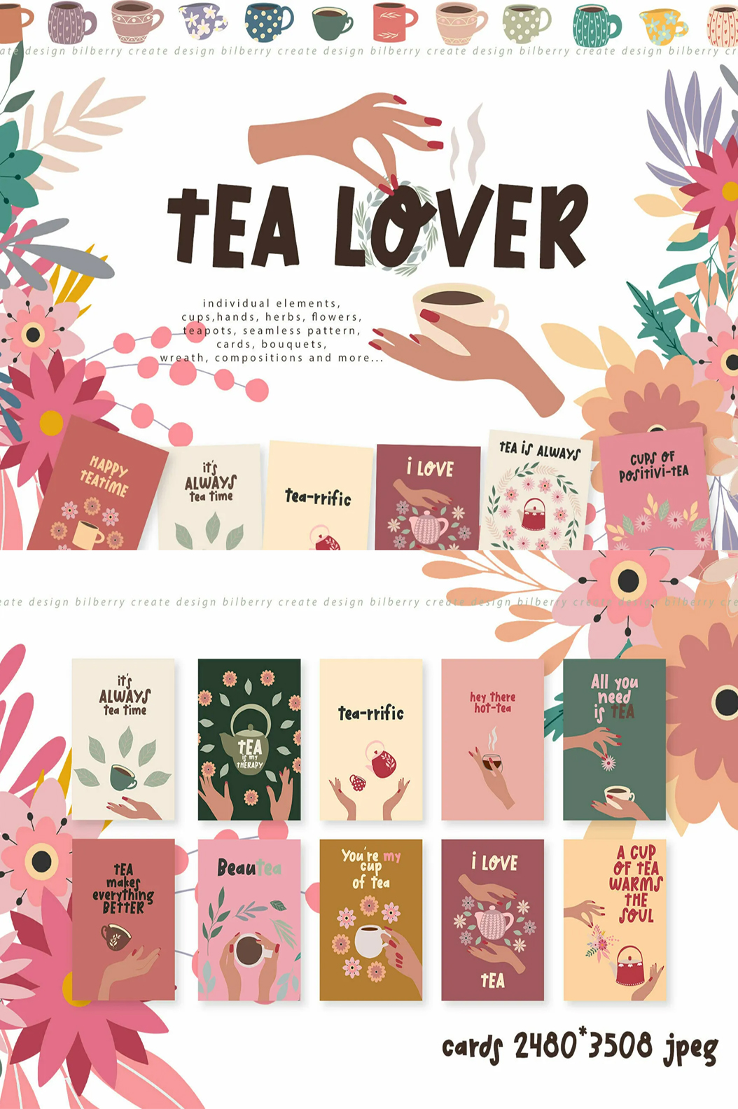 Tea Lover Art Set Graphics - Grafik Yeah!